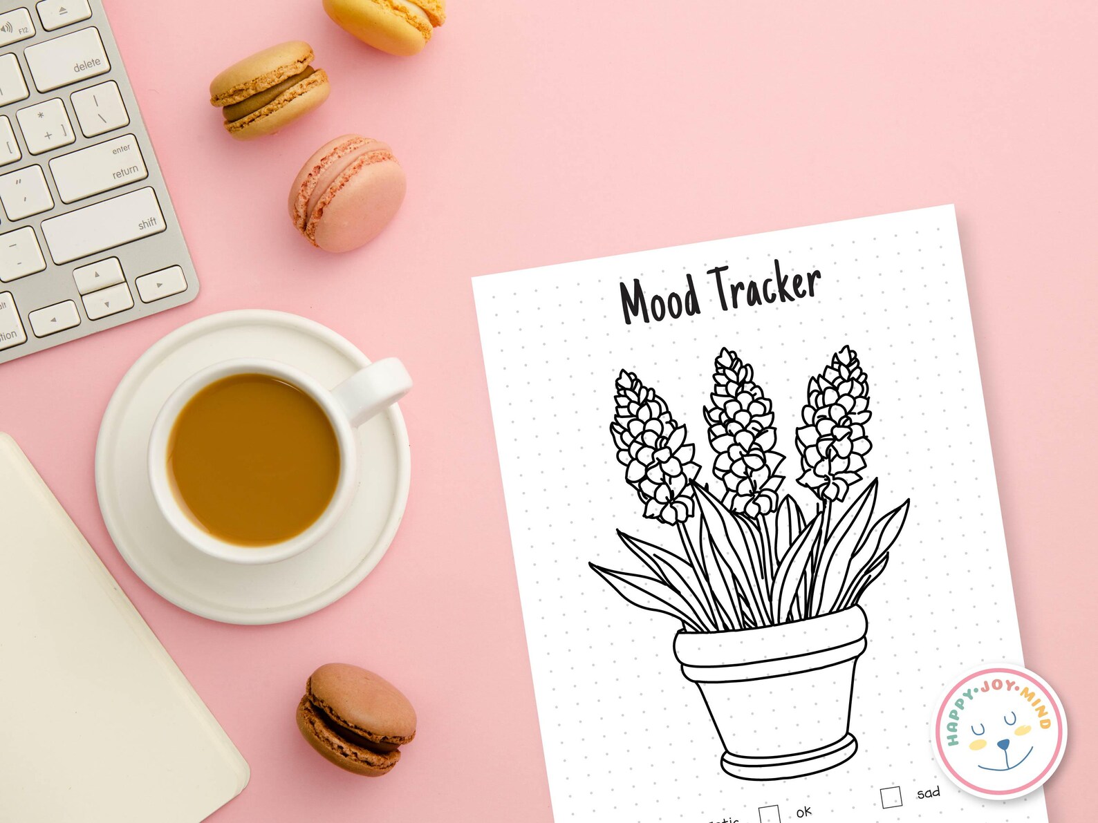 Hyacinth Flower Mood Tracker Printable Journal Page & Emotion Tracker ...