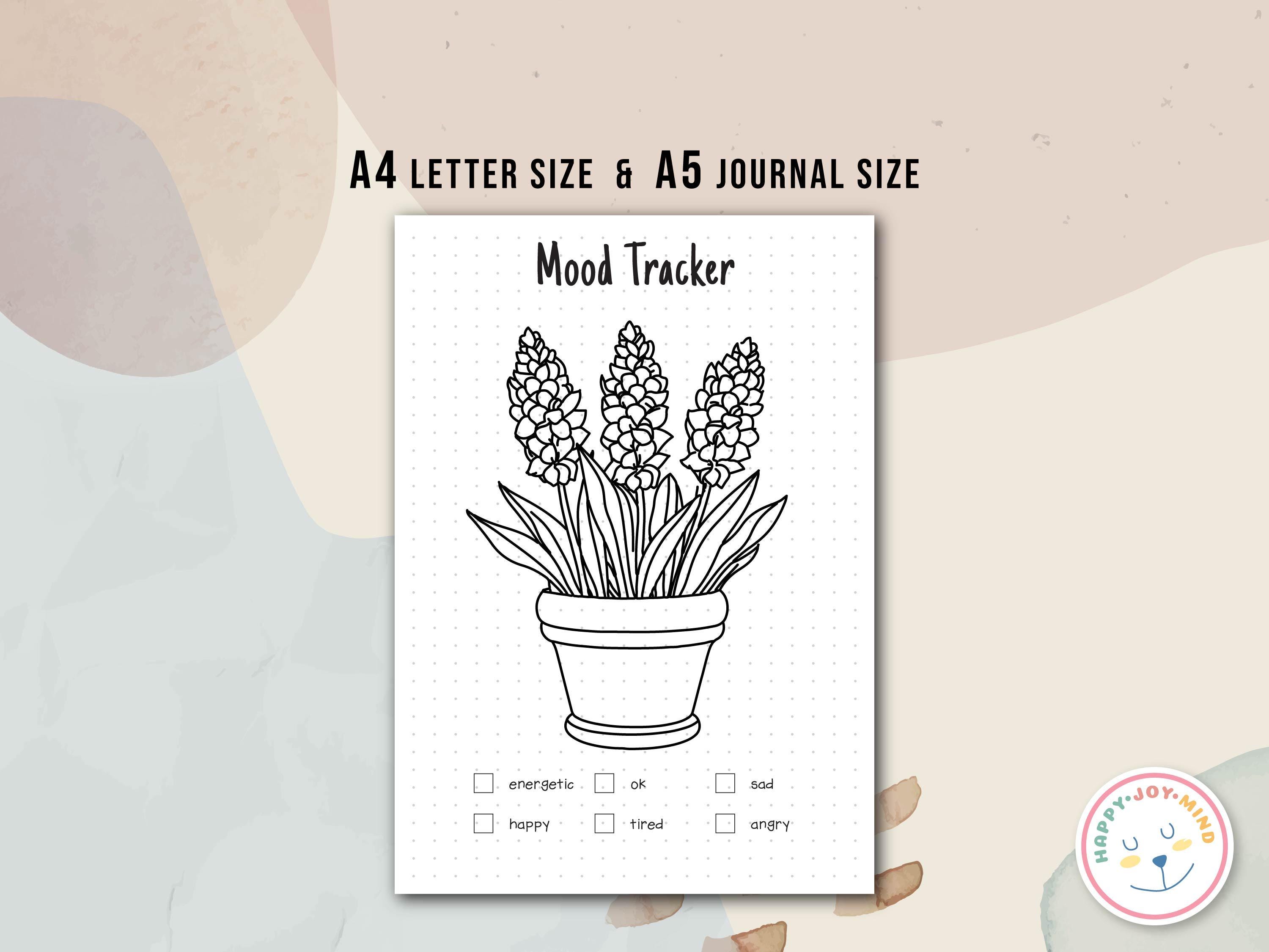 Hyacinth Flower Mood Tracker Printable Journal Page & Emotion Tracker ...