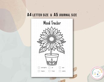 Hyacinth Flower Mood Tracker Printable Journal Page & Emotion Tracker ...