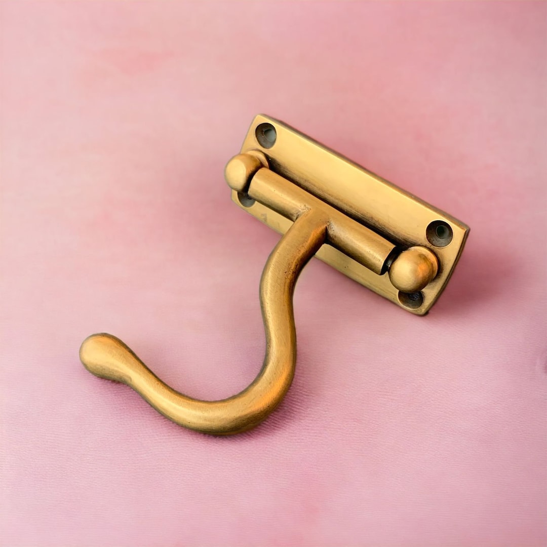 Folding Wall Hooks. Great for Makeovers. Brass Hooks, Bathroom Door ...