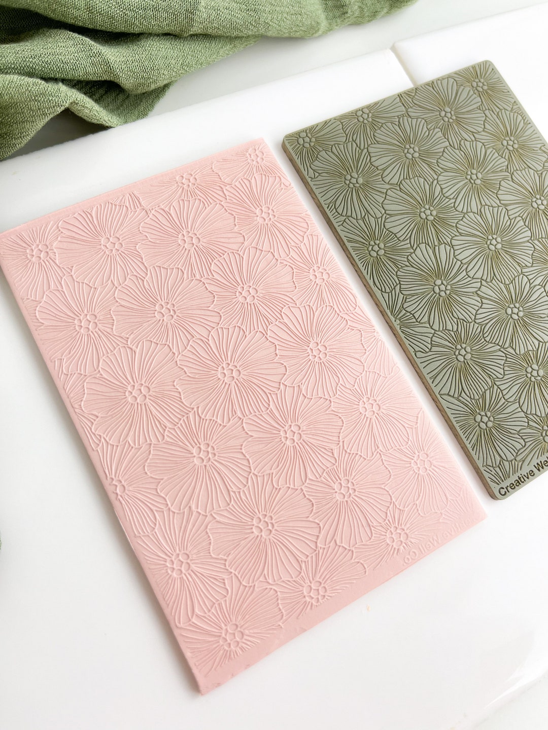 002 CWC TEXTURE MAT, Polymer Clay Texture Mat, Floral Texture Mat, Clay ...
