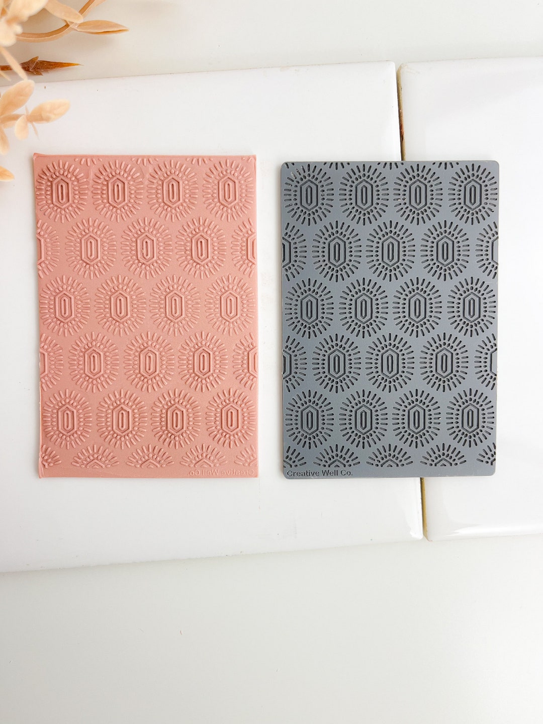 004 CWC BOHO TEXTURE Mat Polymer Clay Texture Mat Floral Texture Mat ...