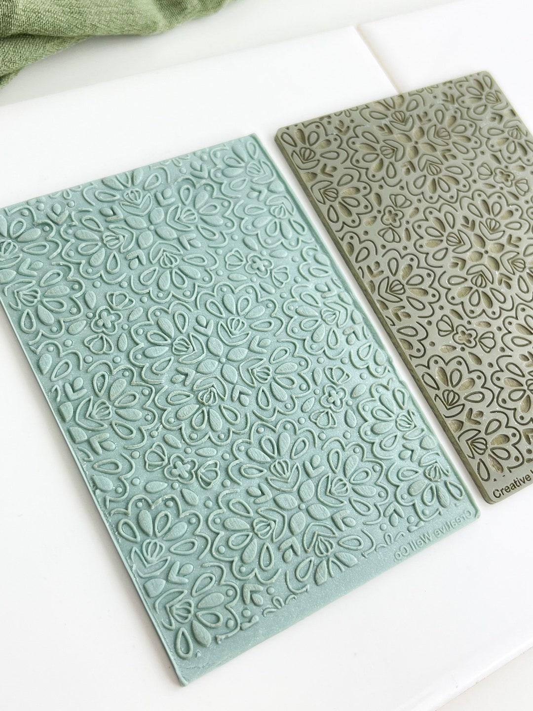 003 CWC TEXTURE MAT, Polymer Clay Texture Mat, Floral Texture Mat, Clay ...