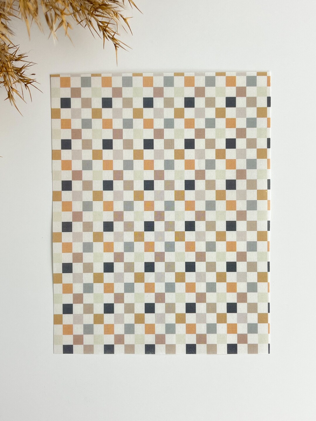 TP098, Checkerboard Patten Polymer Clay Transfer Paper Transfer Paper ...