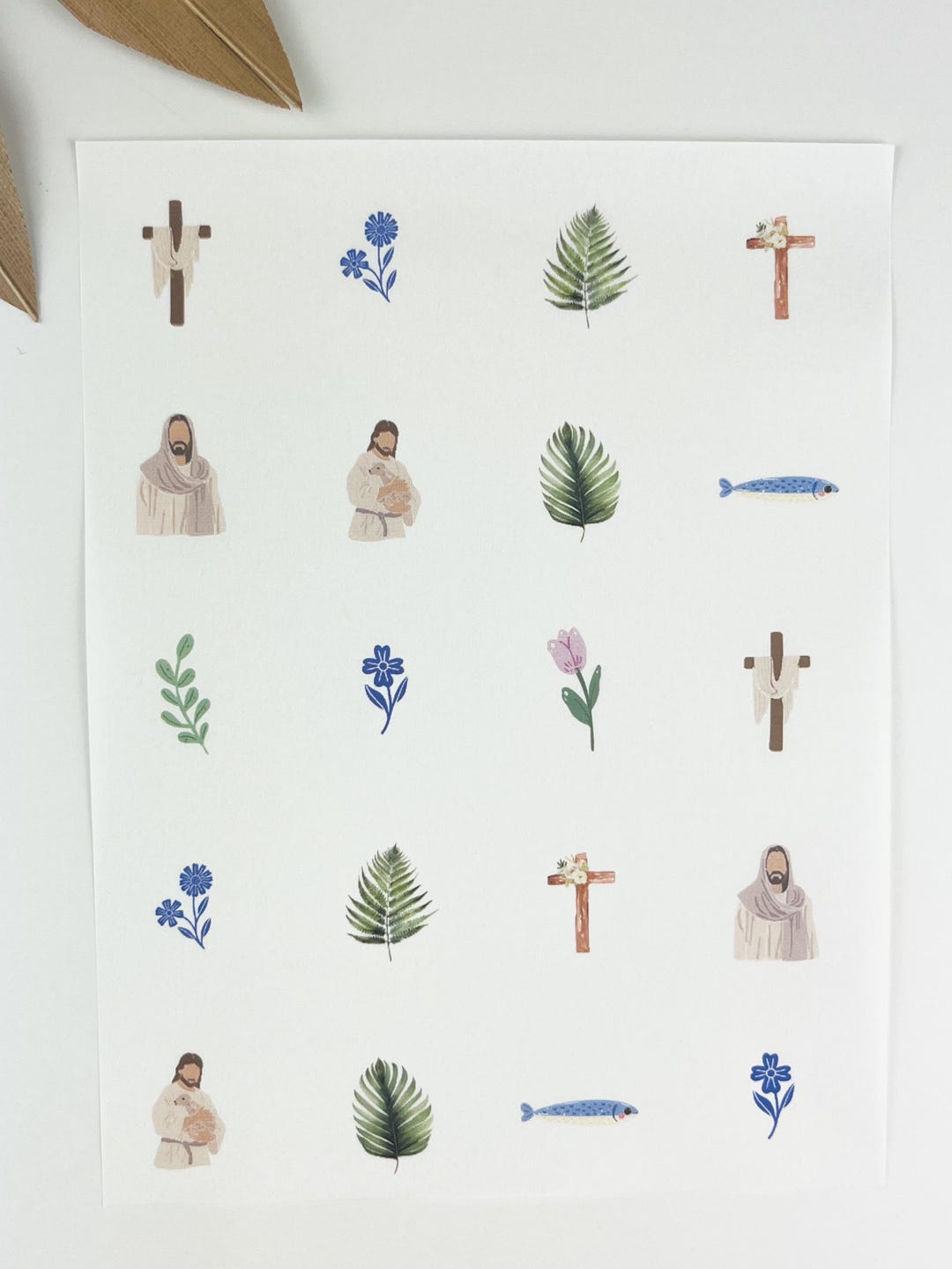 Jesus and Botanicals Charm Necklace Group 10 Polymer Clay Transfer ...