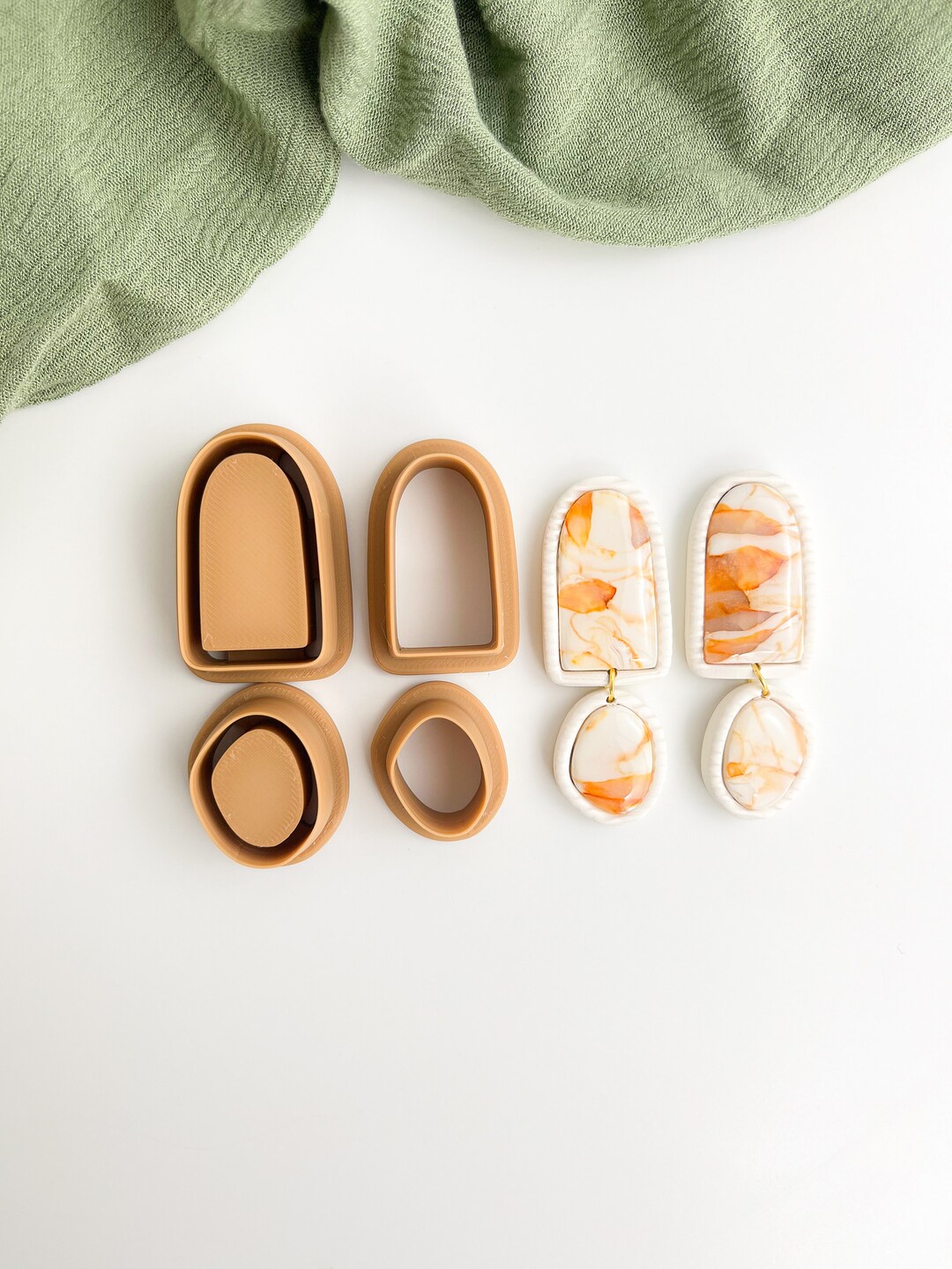 Hazel Bezel & Gem Clay Cutter Embossed Organic Imprint Shape Clay ...