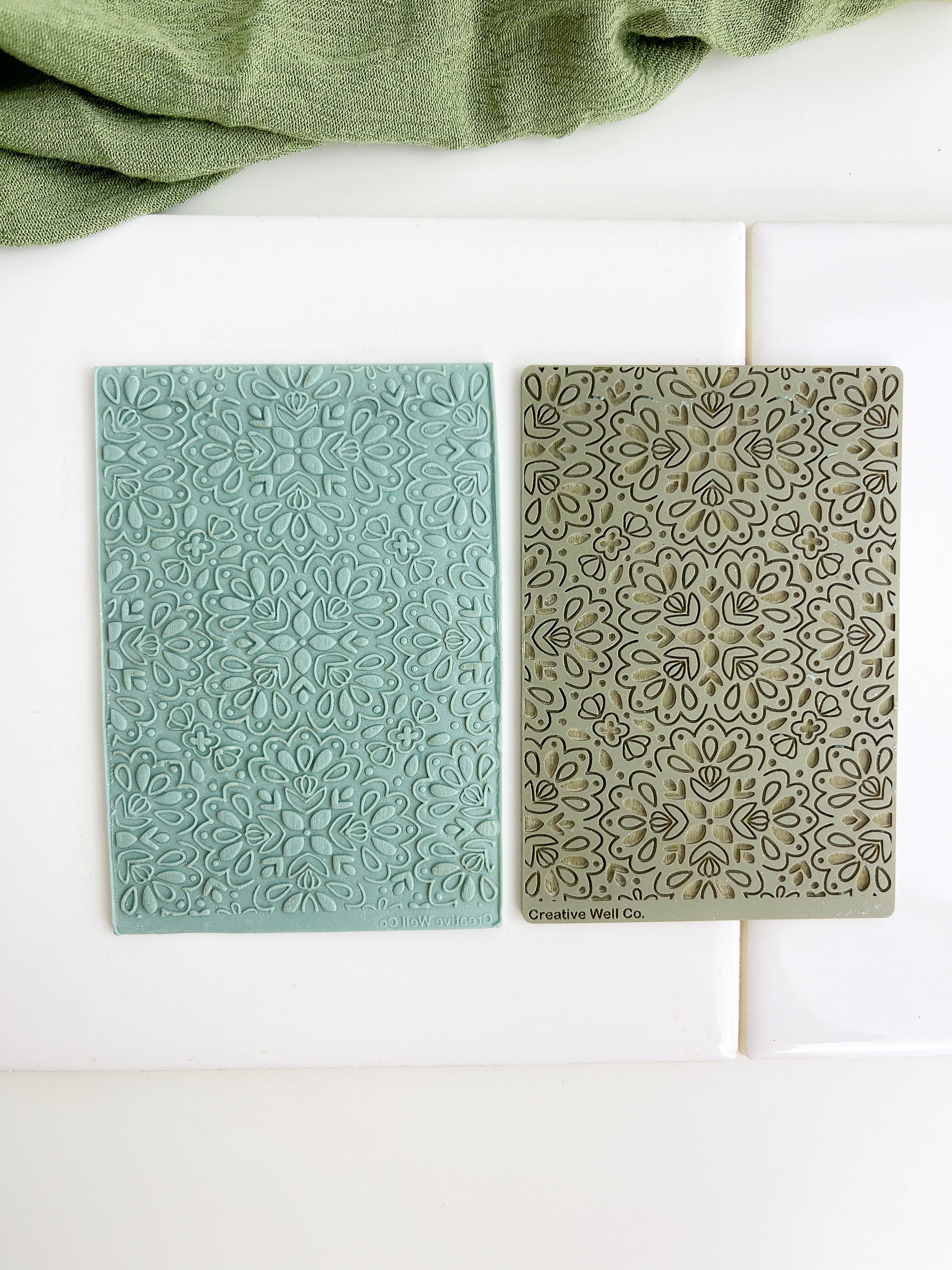 003 CWC TEXTURE MAT, Polymer Clay Texture Mat, Floral Texture Mat, Clay ...
