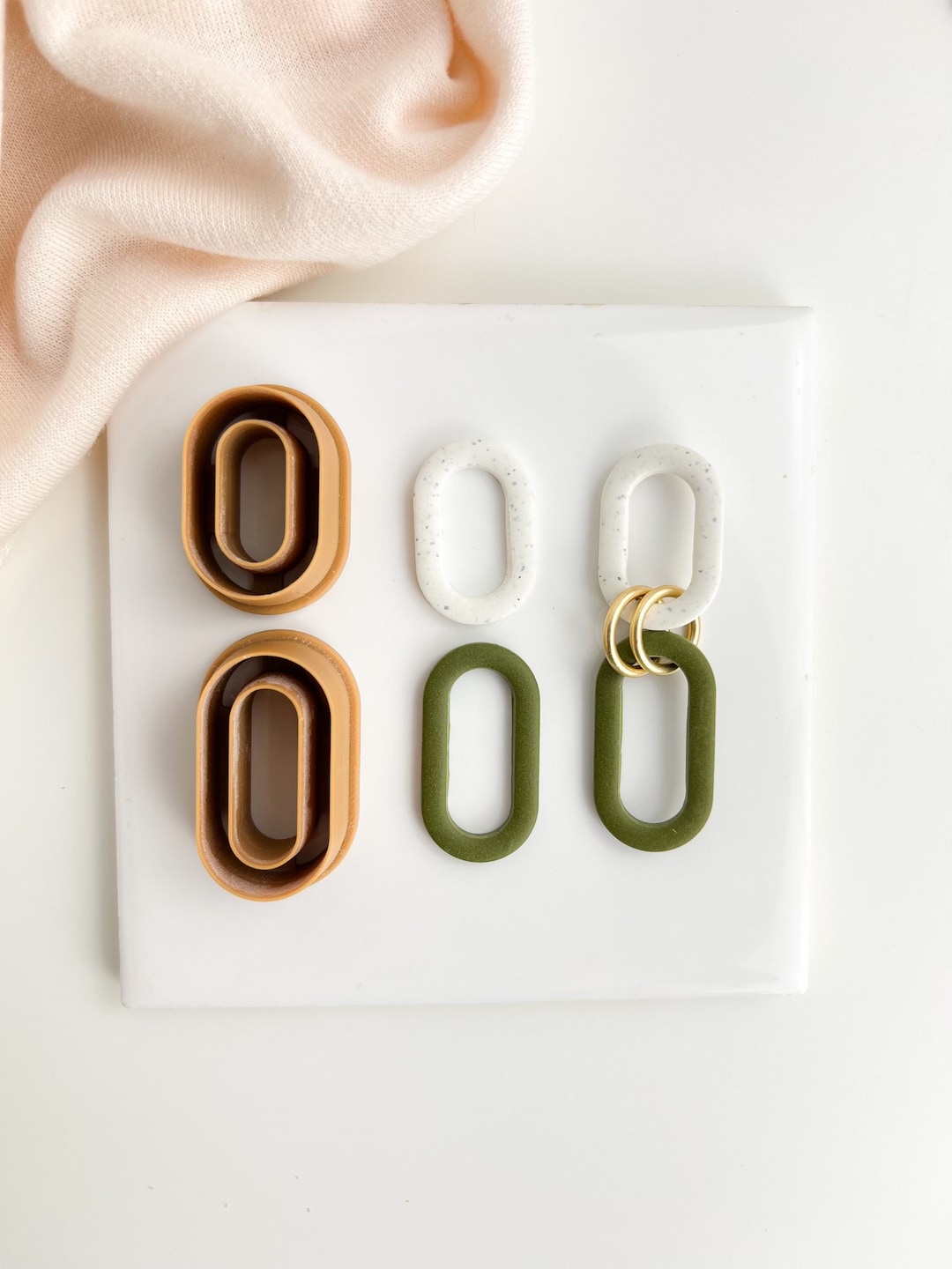 Oval Link Set Clay Cutter Organic Stacker Shape Clay Cutter Polymer ...