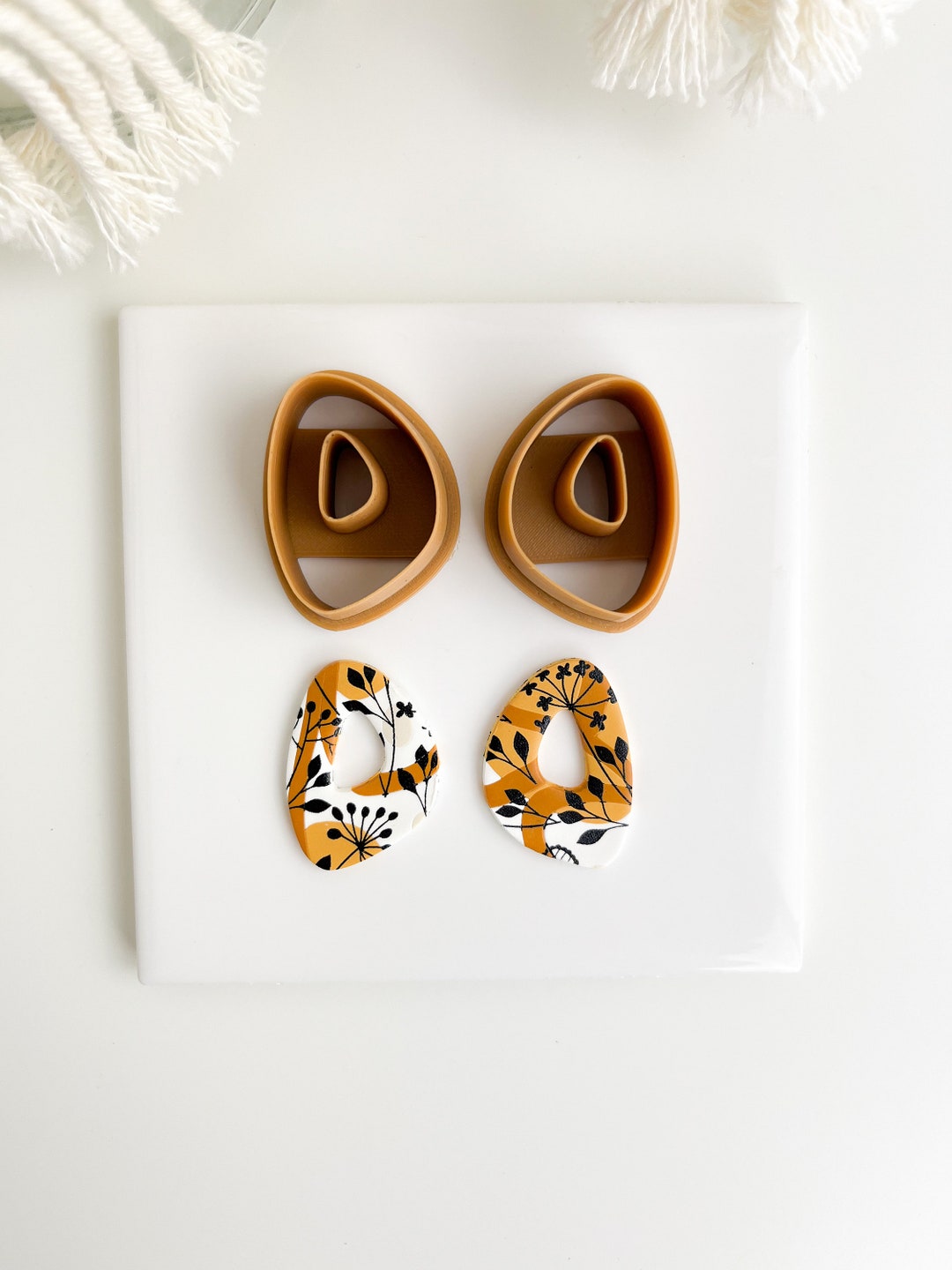 Abstract Triangle Mirrored Set, Organic Shape Clay Cutter, Polymer Clay ...