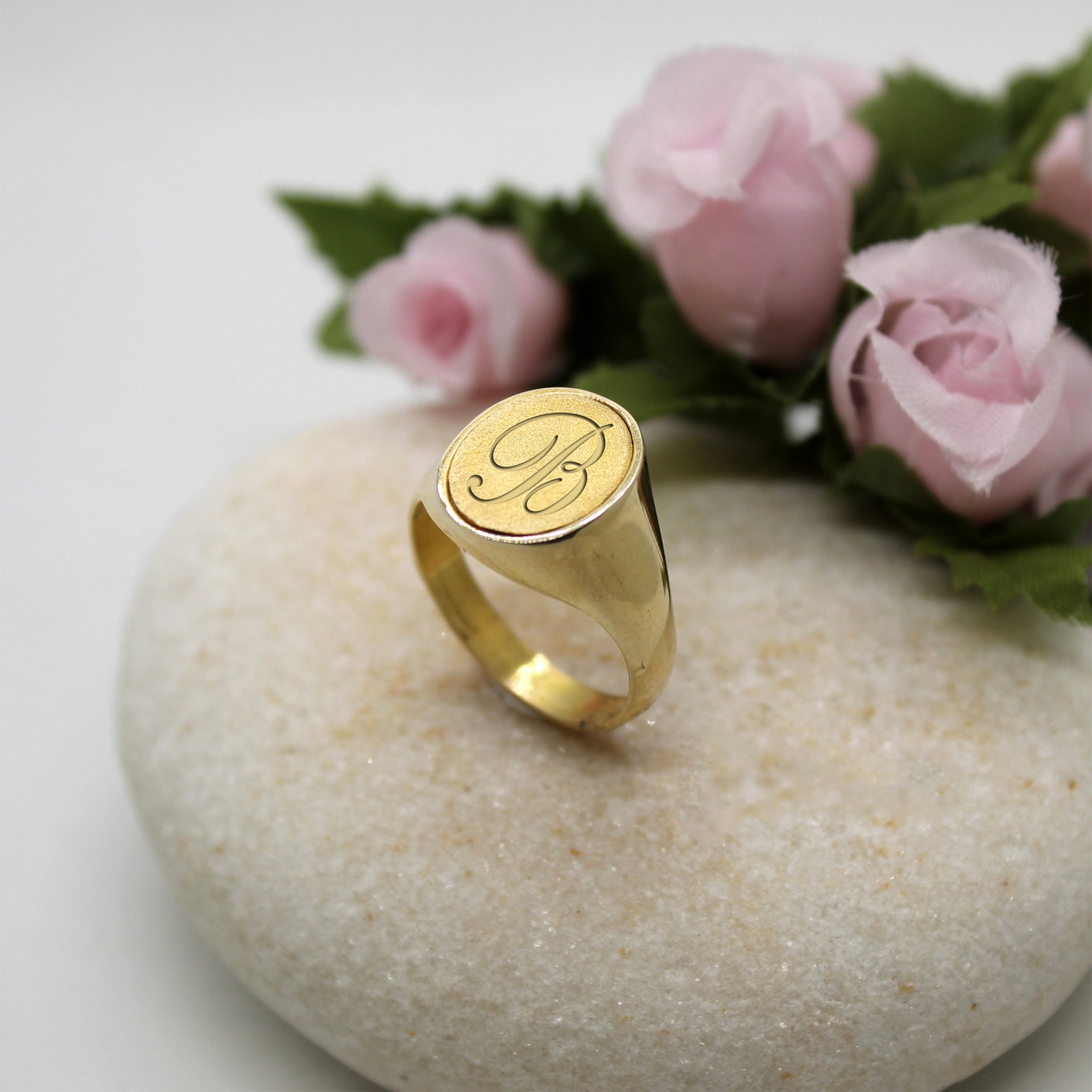 Silver Signet Chevalier Initial Silver Ring Alphabet Ring - Etsy