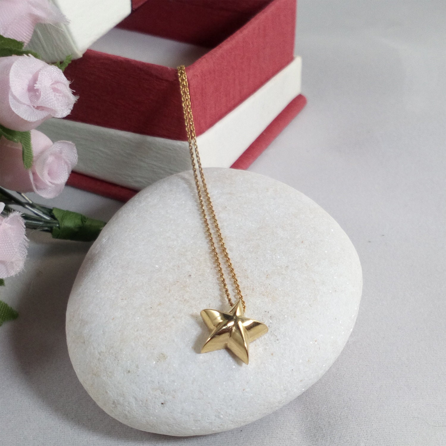 Star Necklace 3D Star Pendant Jewelry Silver Star Pendant | Etsy