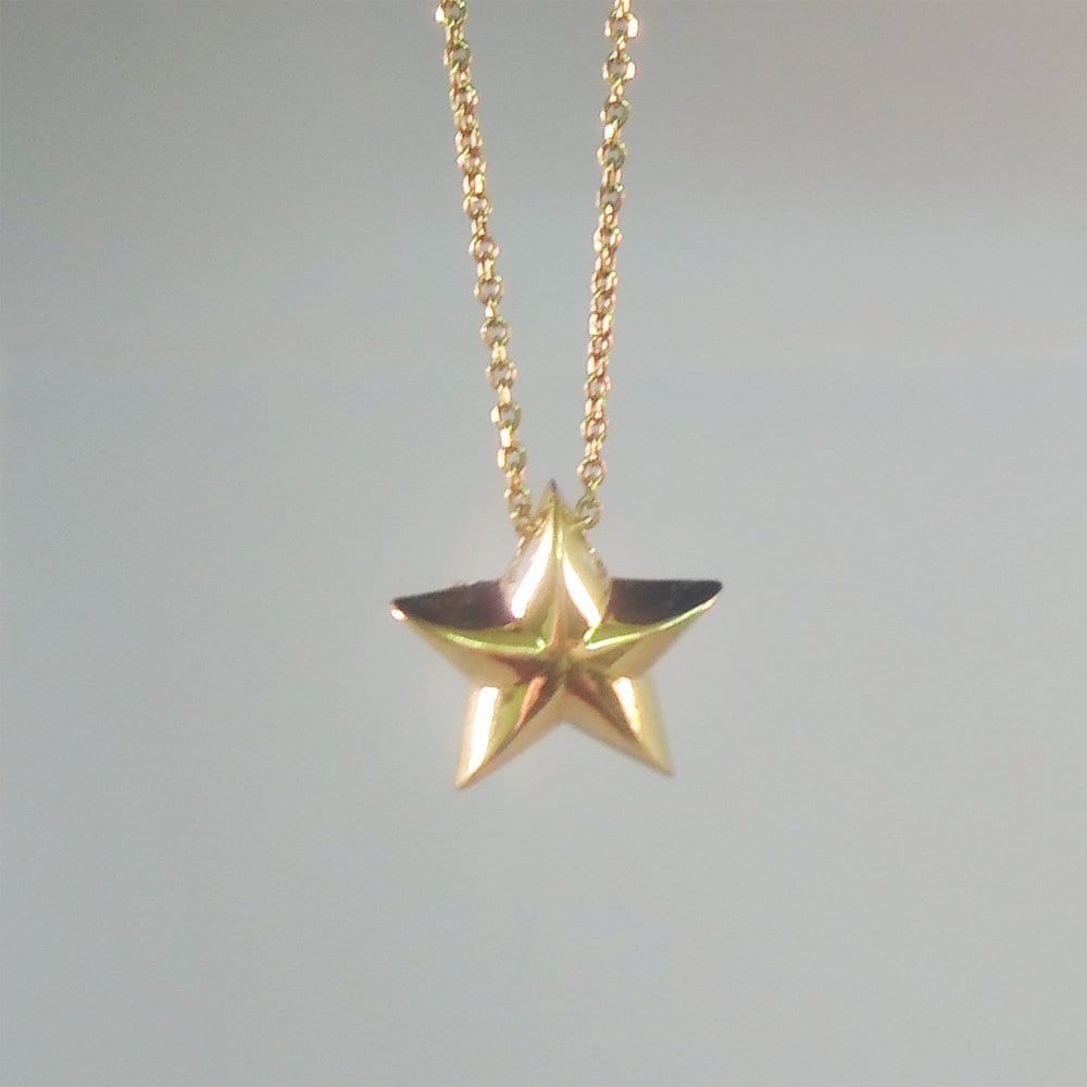 Star Necklace 3D Star Pendant Jewelry Silver Star Pendant - Etsy UK