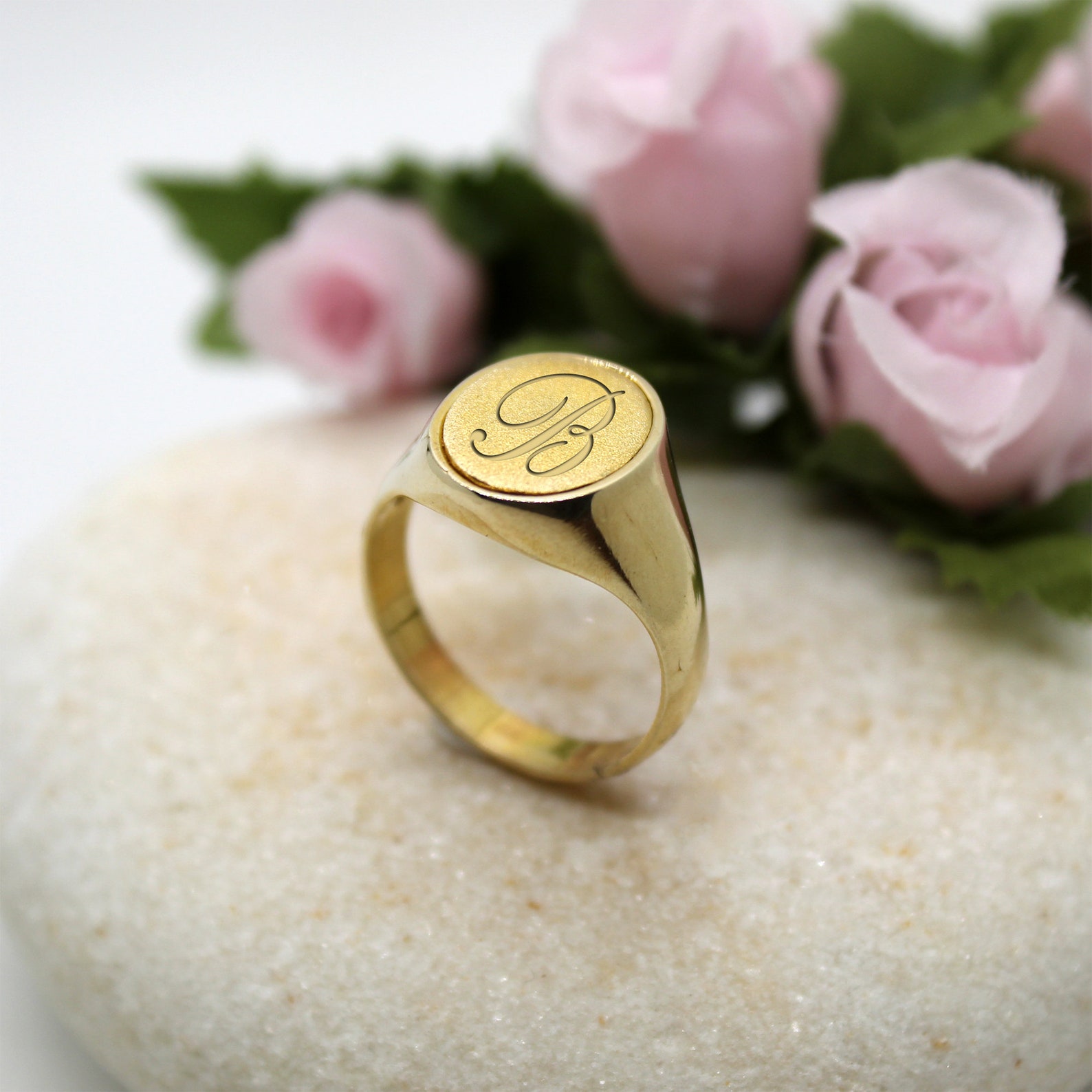 Silver Signet Chevalier Initial Silver Ring Alphabet Ring - Etsy