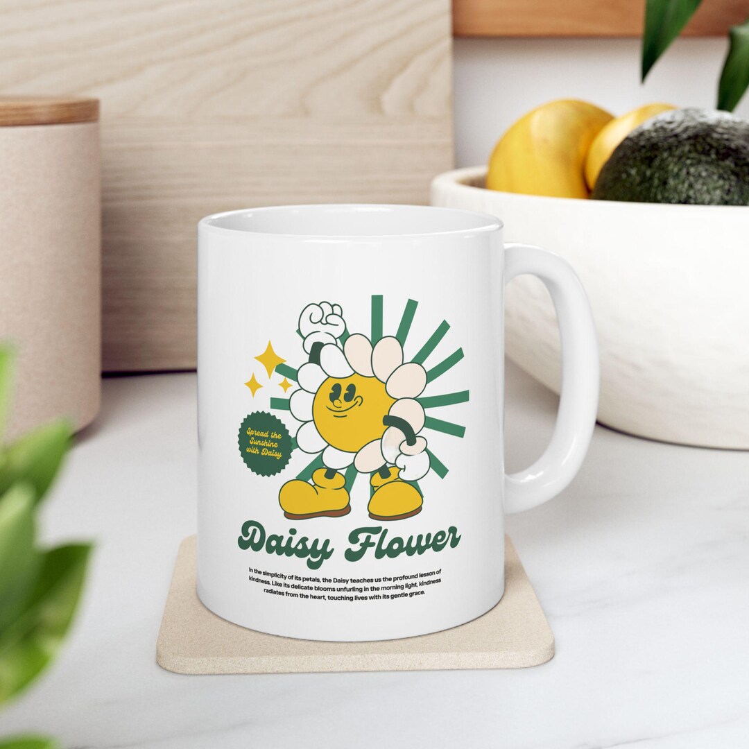 Daisy Flower Ceramic Mug, Floral Coffee Lover Cup, Daisy Gift Ideas ...