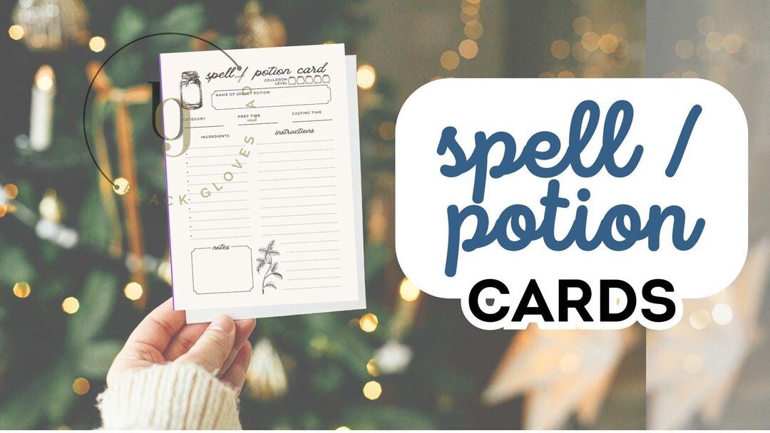 Spell & Potion Recipe Cards | Witchy Recipe Organizer | Printable and ...
