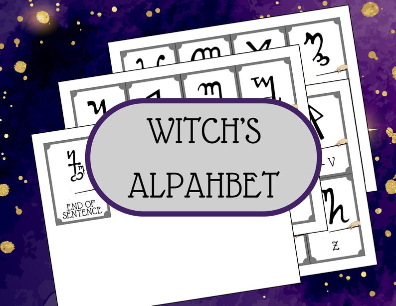 Printable Witch's Alphabet Flashcards | Set of 25 Cards | PDF Instant ...