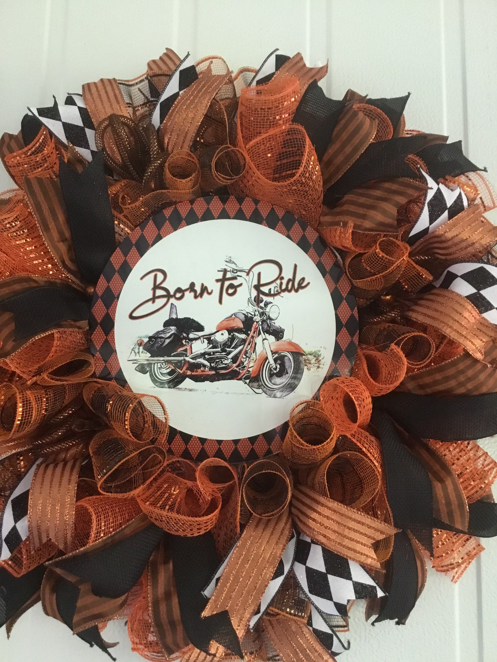 Motorcycle Wreath, Cycle Riders, Rosekranscreation, Fathers Day Wreath ...
