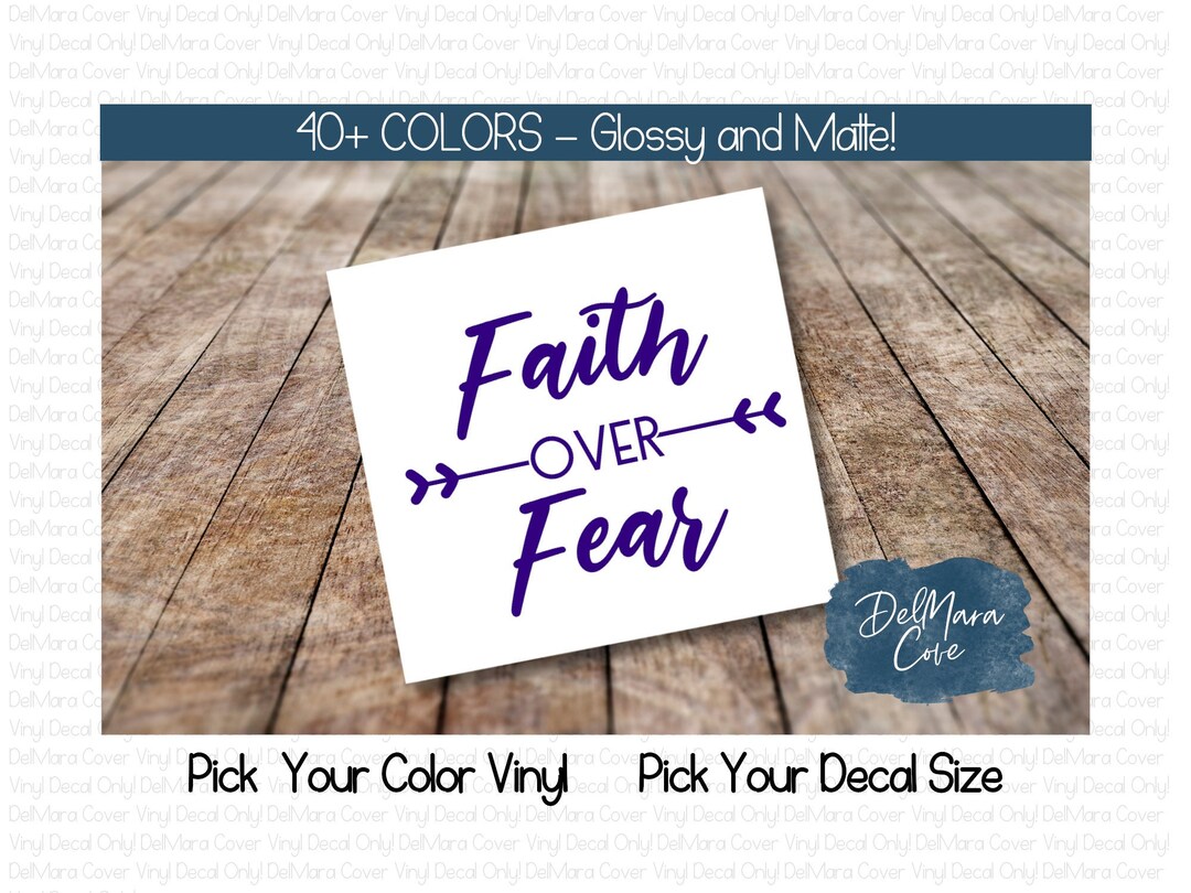Faith Over Fear Adhesive Vinyl Decal, Christian Decal, Religious Car ...