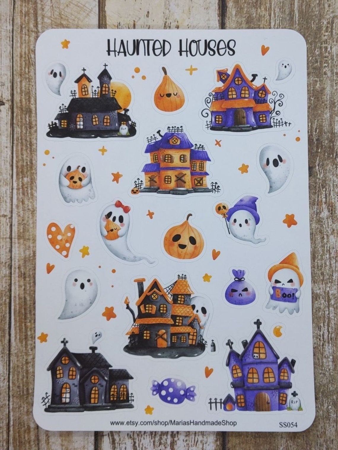 Haunted House Sticker Sheet Haunted House and Ghost Stickers - Etsy