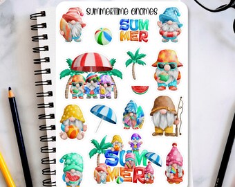 Sunflower Gnome Sticker Sheet, Gnome Stickers, Sunflower Stickers ...