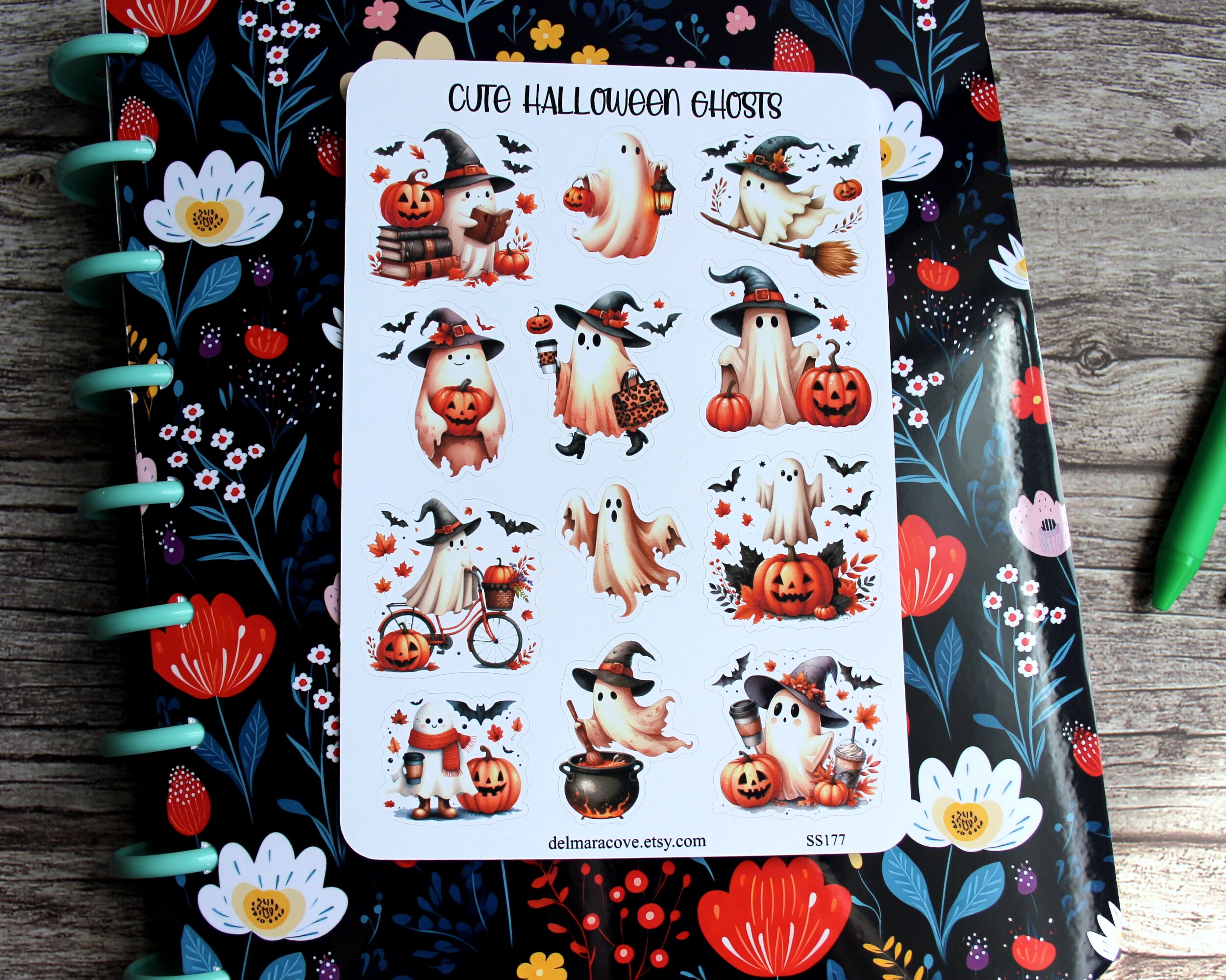 Cute Ghost Sticker Sheet, Halloween Ghost Stickers, Halloween Stickers ...