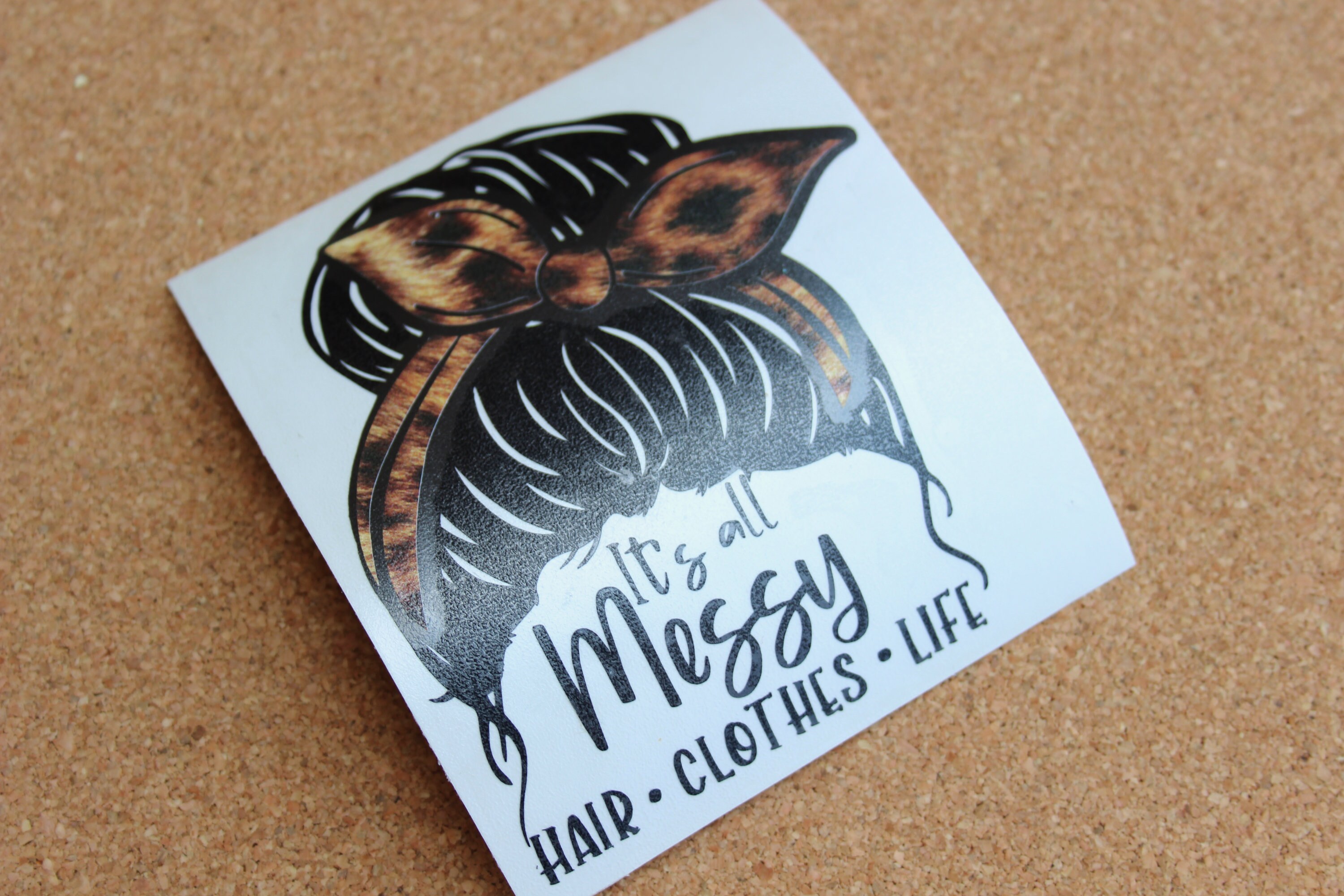 Messy Bun Vinyl Decal It's All Messy Decal Tumbler | Etsy