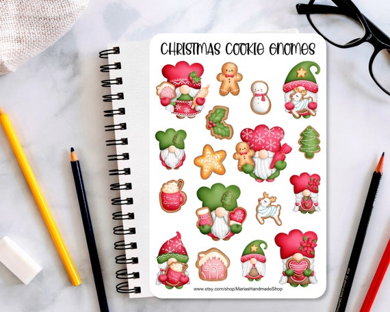 Christmas Cookies Gnome Sticker Sheet Gnome Stickers | Etsy