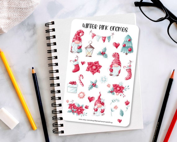 Christmas Gnome Sticker Sheet Gnome Stickers Winter | Etsy