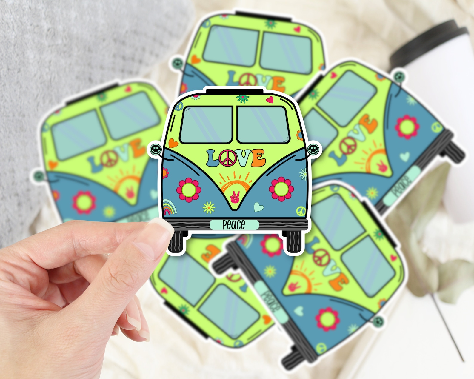 Hippie Van Sticker Retro Van Sticker Hippie Sticker Bus - Etsy UK