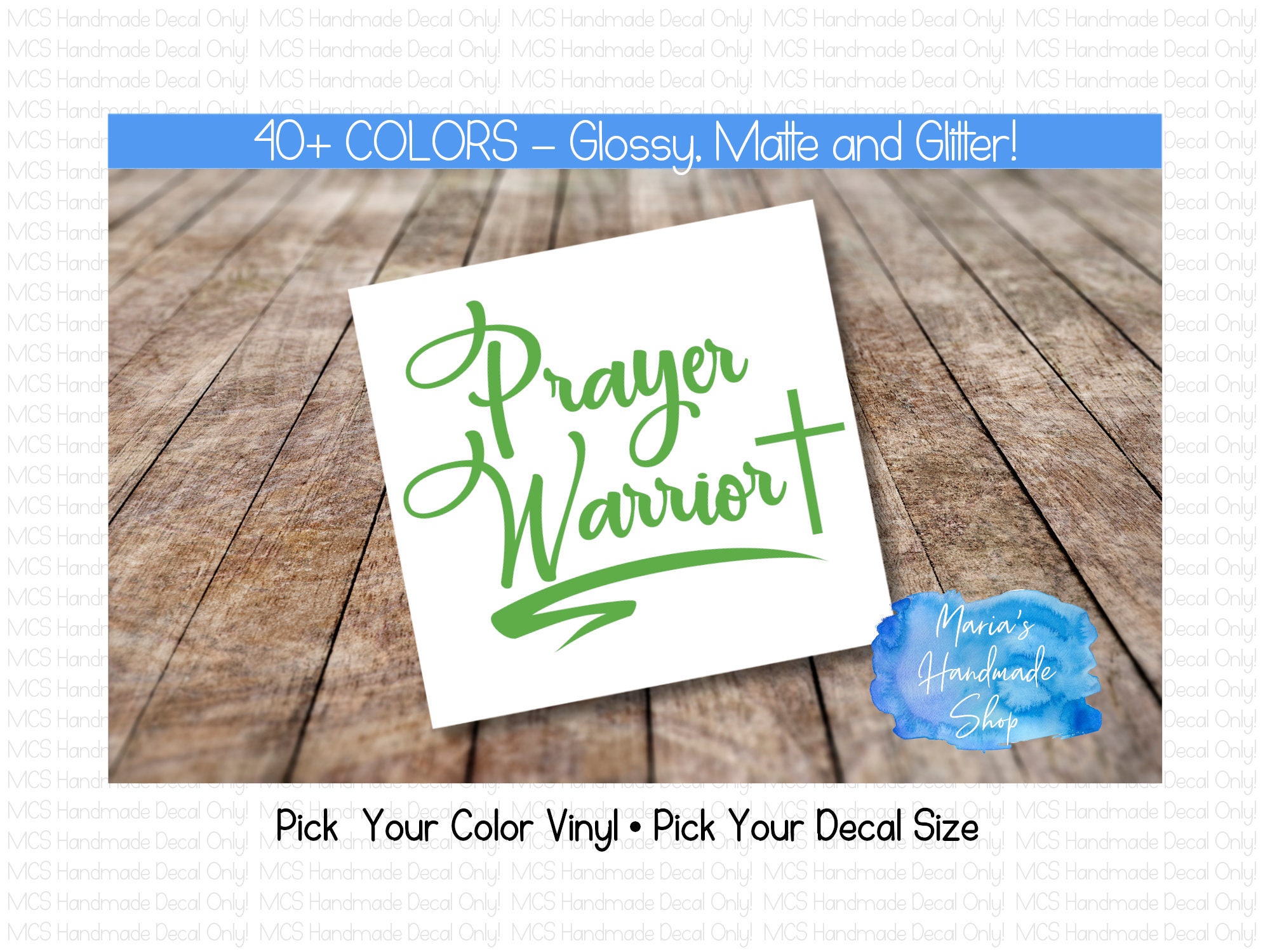 Prayer Warrior Vinyl Decal Prayer Decal Motivational Decal | Etsy