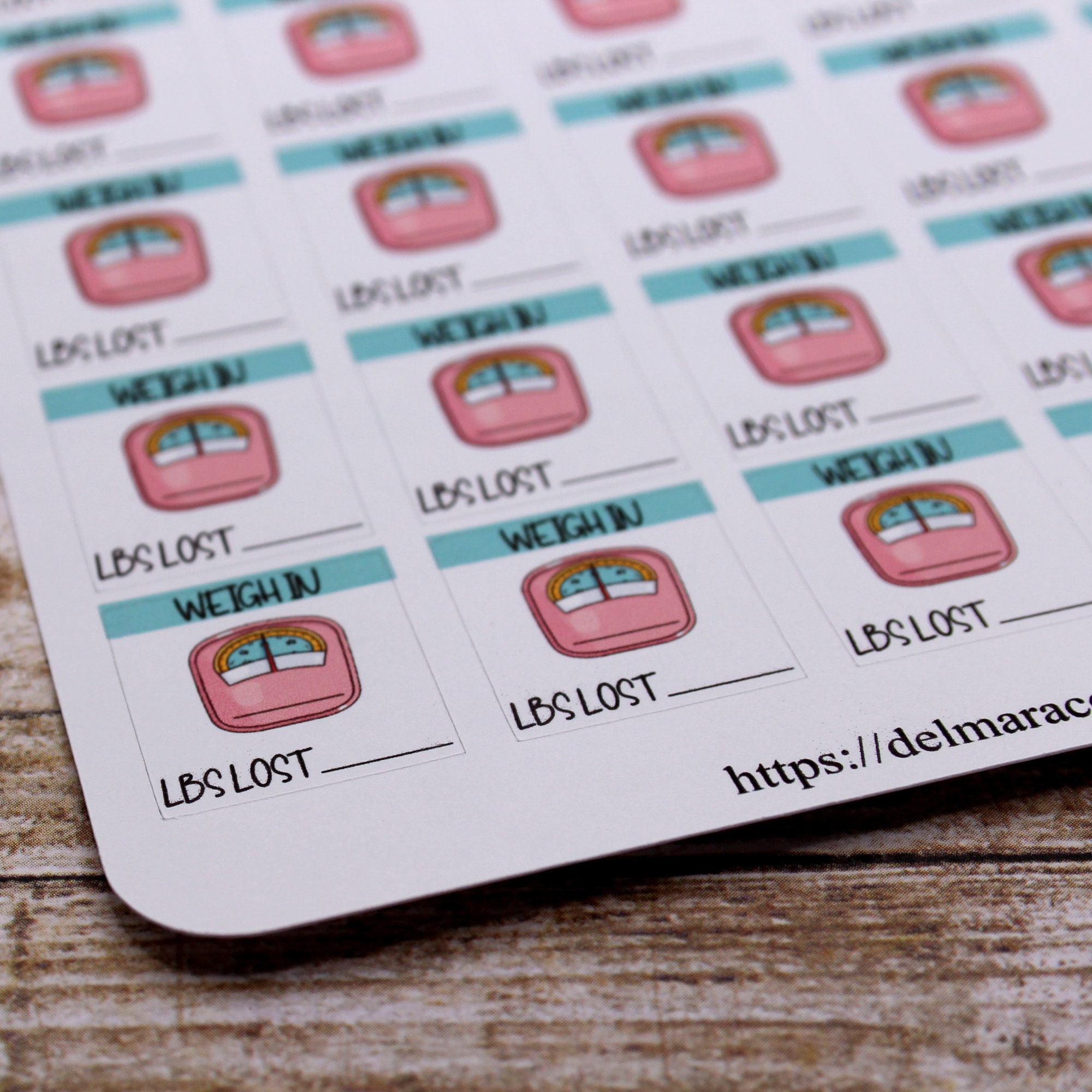 Weight Loss Scale Tracker Sticker Sheet, Weight Scale Planner Stickers ...