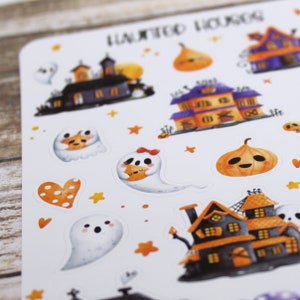 Haunted House Sticker Sheet, Haunted House and Ghost Stickers ...