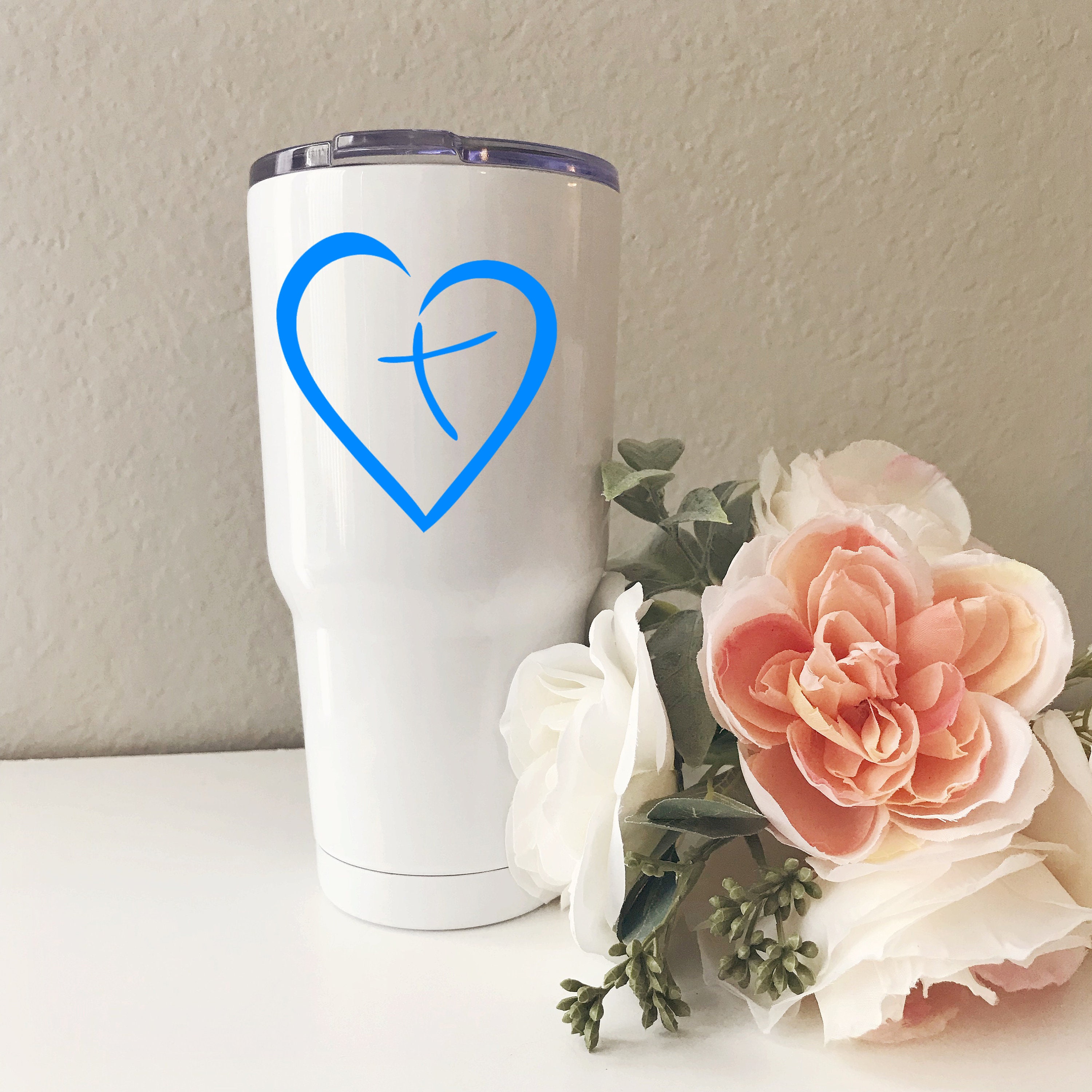 Cross Heart Decal Heart Decal Cross Decal Christian Decal - Etsy