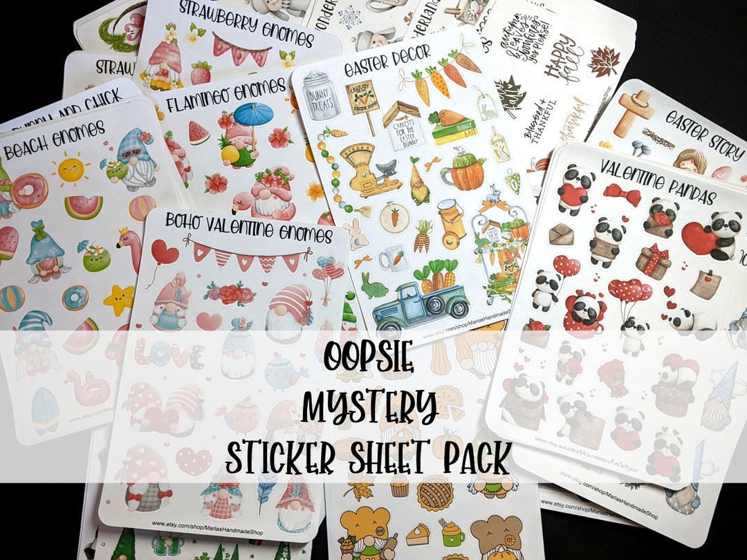 Oops Sticker Sheet Pack, Oopsie Sticker Sheets, Oops Mystery Sticker ...
