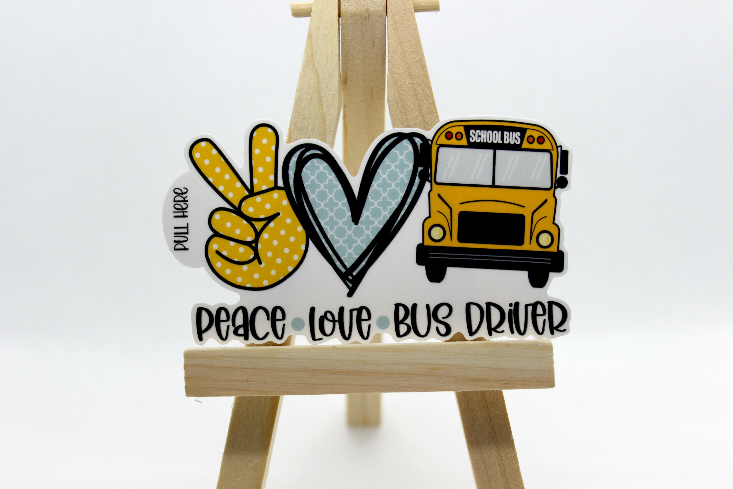 School Bus Driver Sticker Peace Love School Bus Driver - Etsy