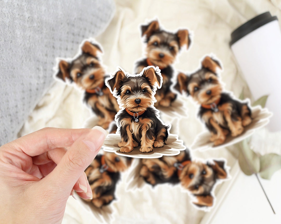 Yorkshire Terrier Dog Sticker, Cute Sticker, Laptop Vinyl Sticker ...