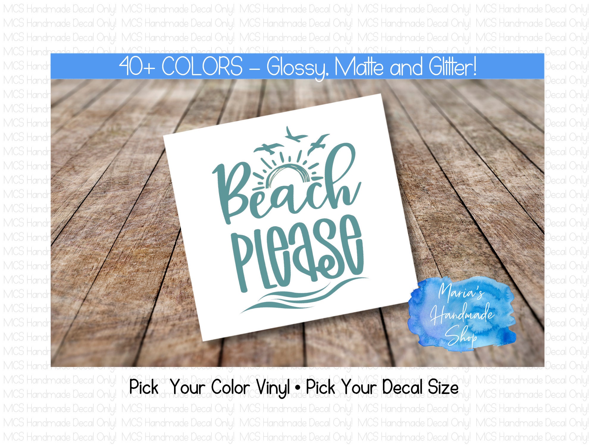 Beach Please Decal Beach Please Vinyl Sticker Beach Decal | Etsy