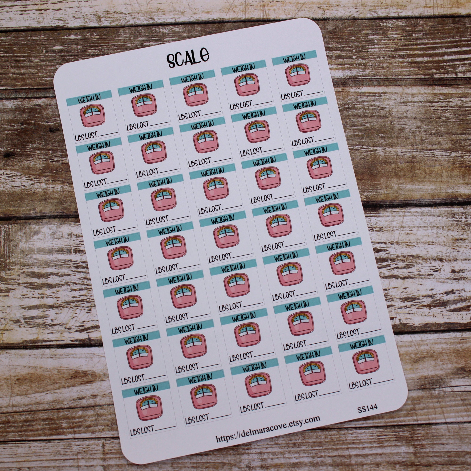 Weight Loss Scale Tracker Sticker Sheet, Weight Scale Planner Stickers ...