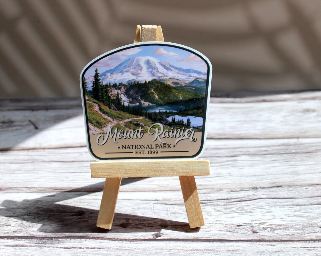 Mount Rainier National Park Sticker, Decorate Your Water Bottle or ...