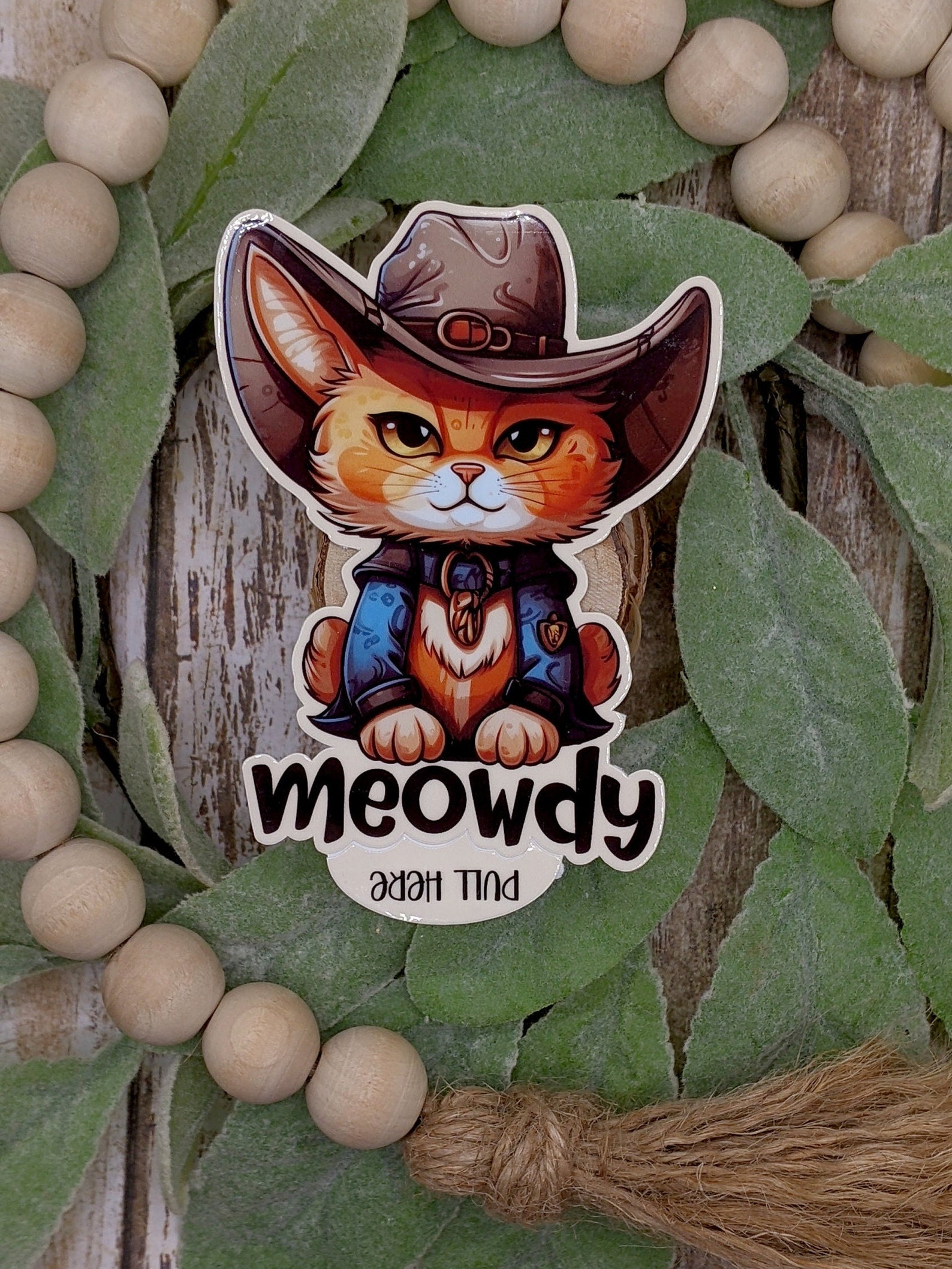 Meowdy Sticker, Cat Sticker, Cowboy Cat Sticker, Cat Lover Gift, Laptop ...