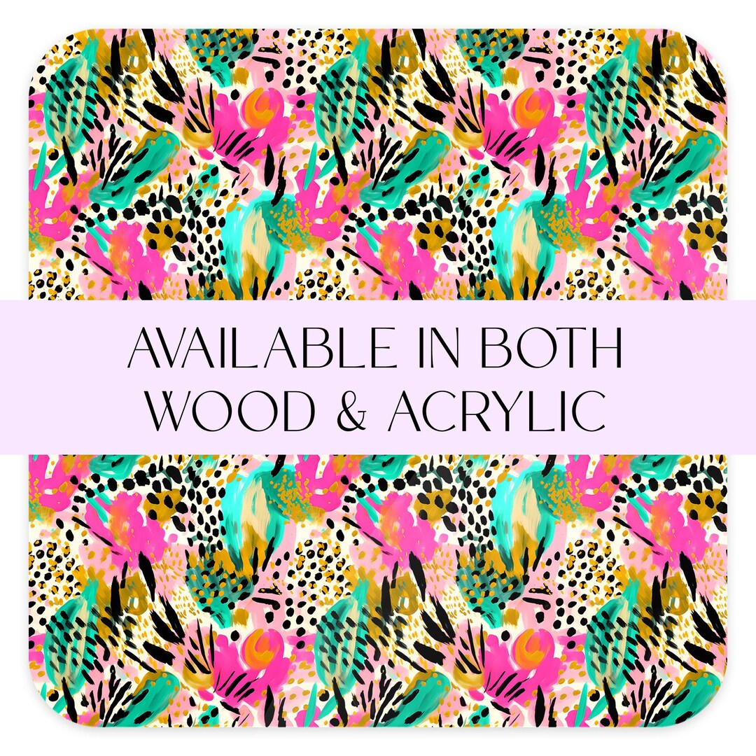 Tropical Animal Print Acrylic Sheet, Abstract Patterned Acrylic ...