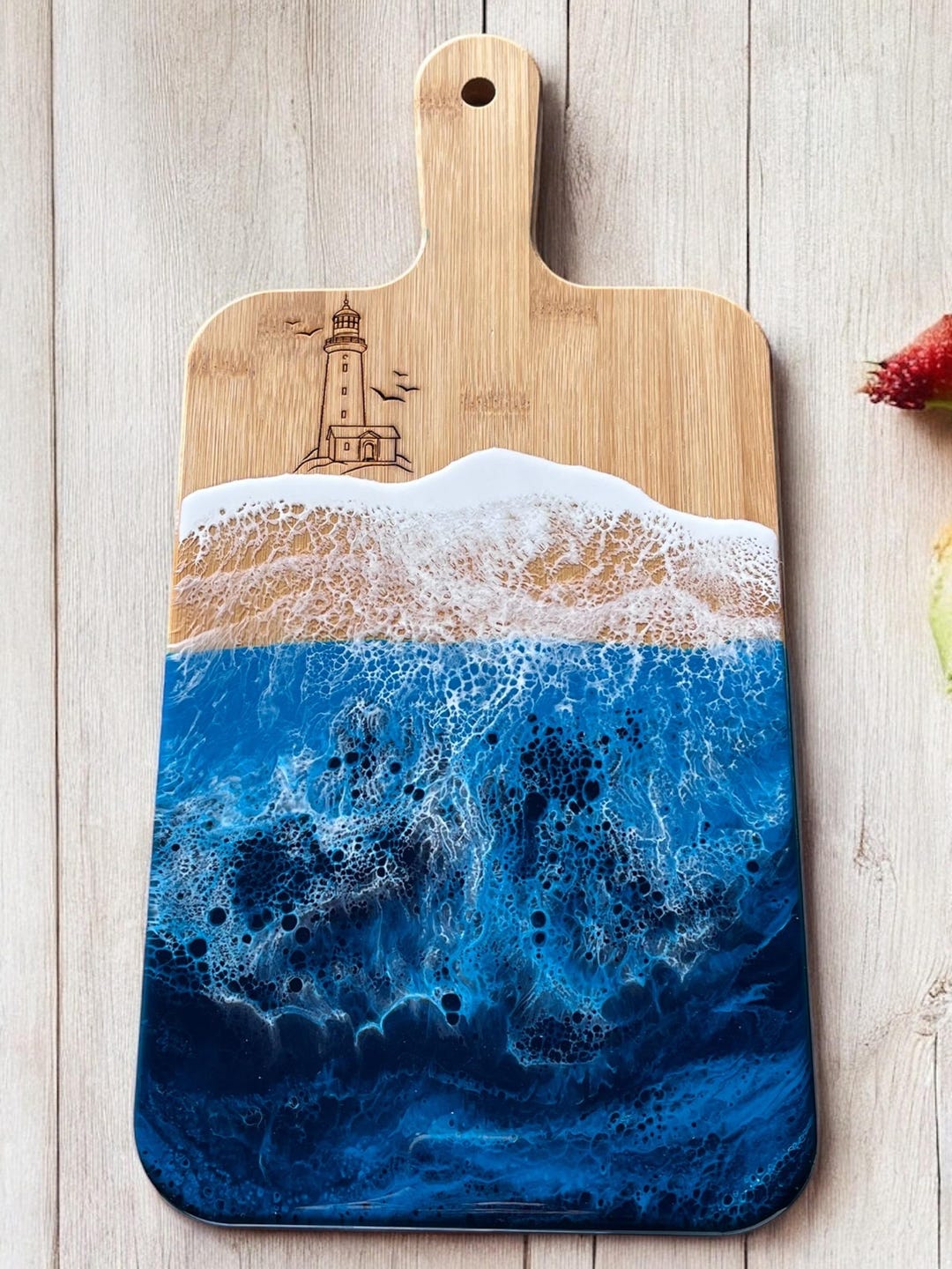 Resin Ocean Charcuterielighthousecutting Board Serving Board Resin Art ...