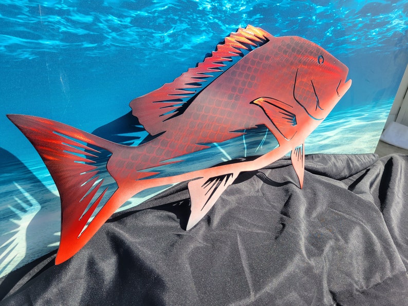 Red Snapper Metal Wall Art: Nautical Fishing Decor - Etsy