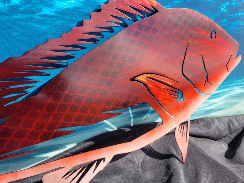 Red Snapper Metal Art Fish Wall Art Metal Decor Fishing - Etsy