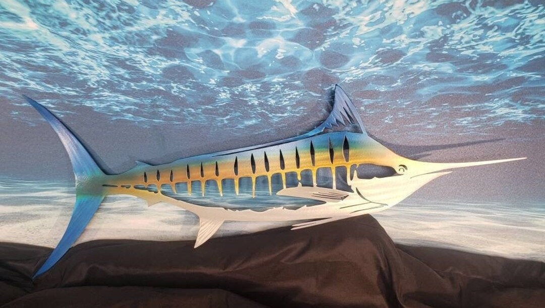 Marlin Fish Metal Wall Art Fish Decor Custom Art Work Steel or Aluminum ...