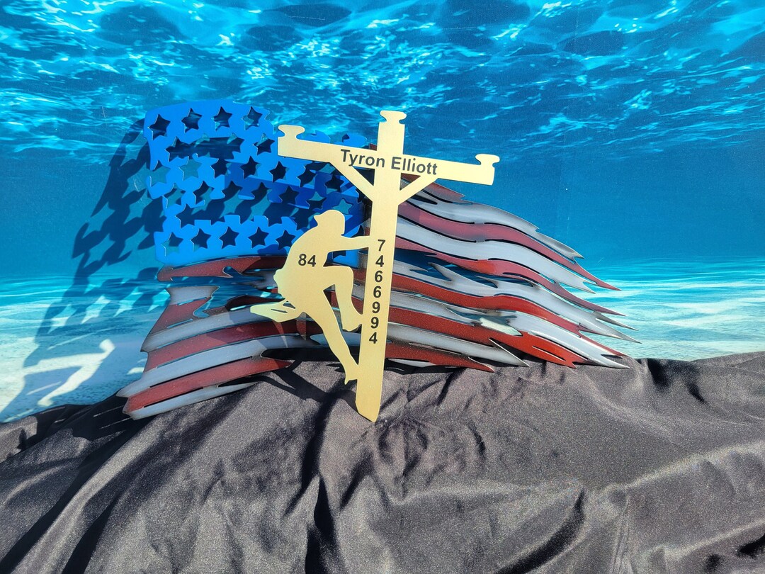 Patriotic Lineman Metal Wall Art: Union Worker Gift - Etsy