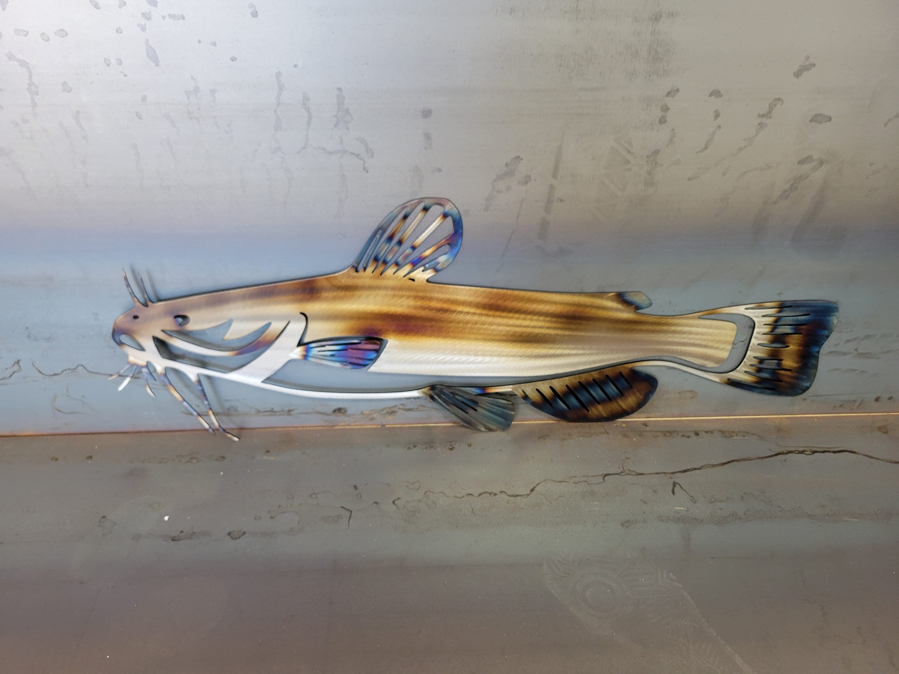 Heat Treated Steel Catfish Wall Art: Custom Metal Fish Decor - Etsy