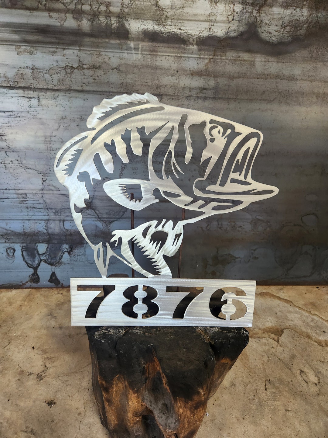 Large Mouth Bass House Number Sign: Metal Fish Wall Art - Etsy