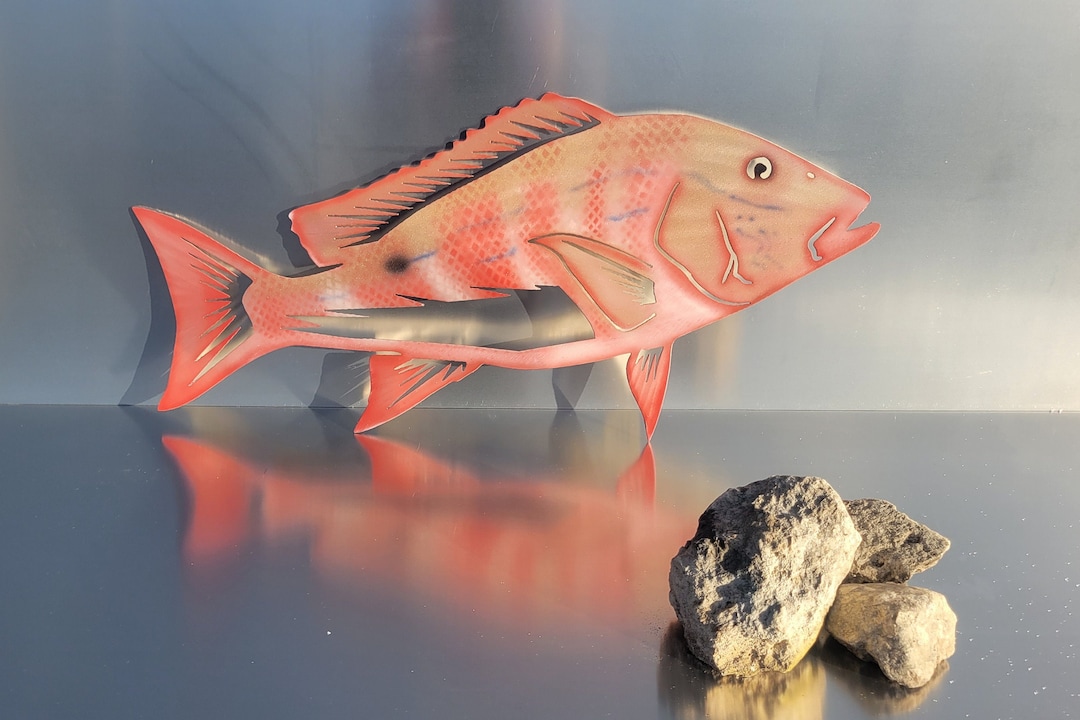 Mutton Snapper Metal Art Fish Wall Art Metal Decor Fishing Trophies ...