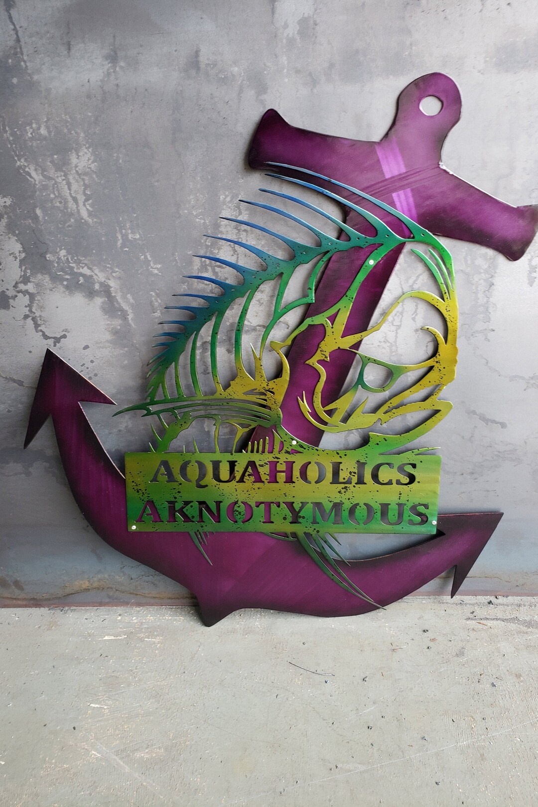 Fully Customizable Anchor Mahi Monogram Sign or House Number Metal Wall ...